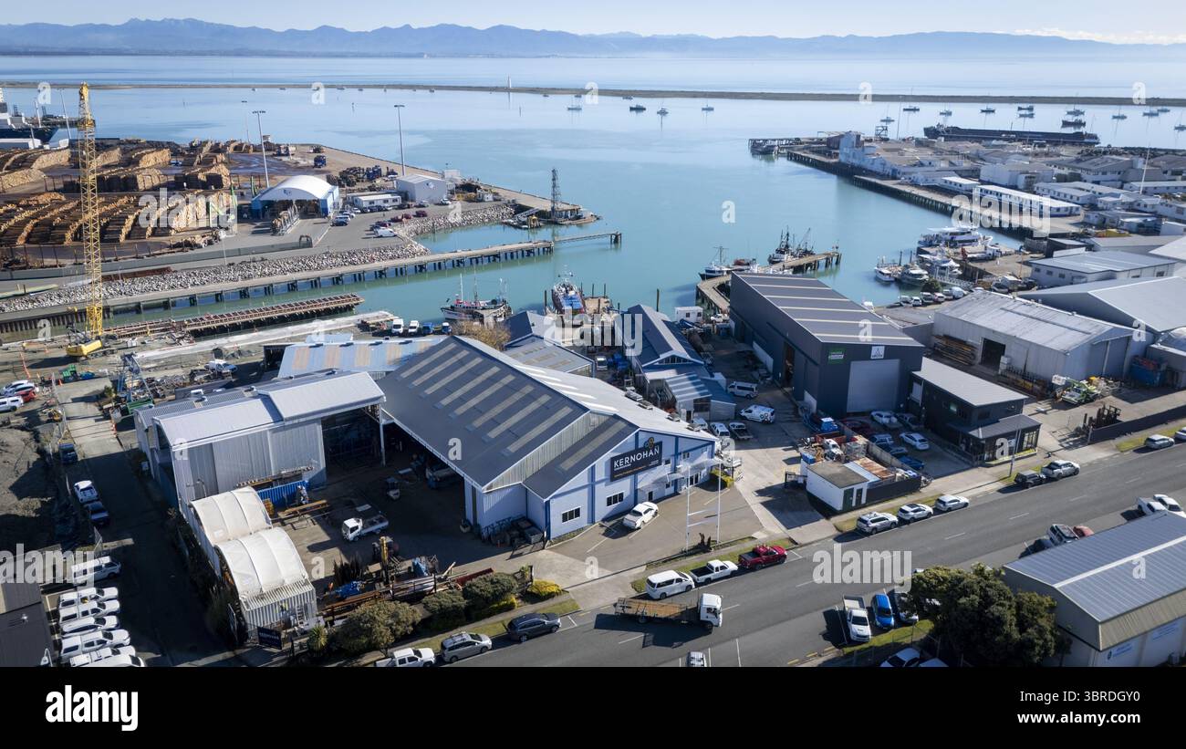Aerial view of the harbor, where the tranquil turquoise waters meet the ...