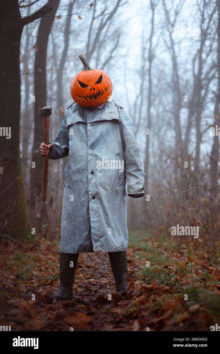 Horror scarecrow standing in forest hi-res stock photography and images ...
