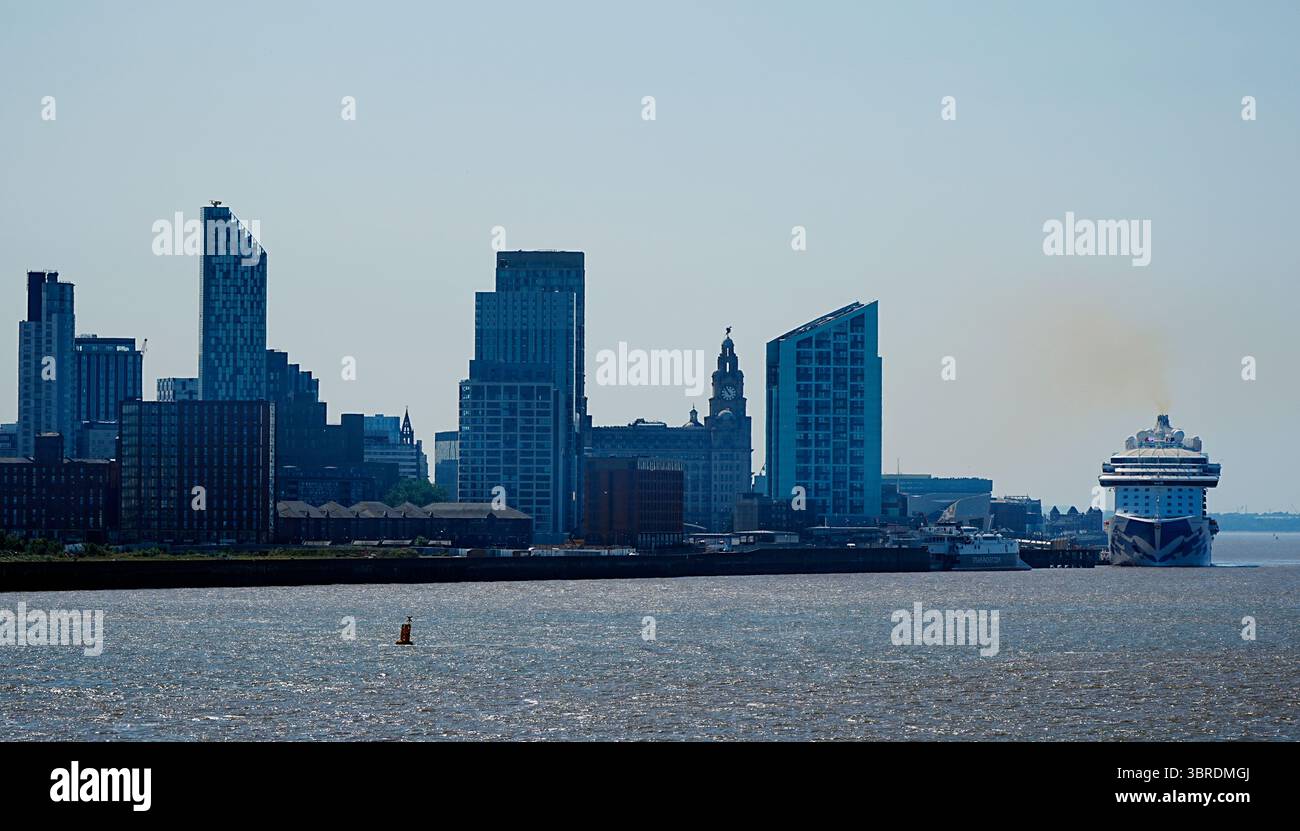 The cruise liner, Regal Princess berthed in Liverpool on the River ...