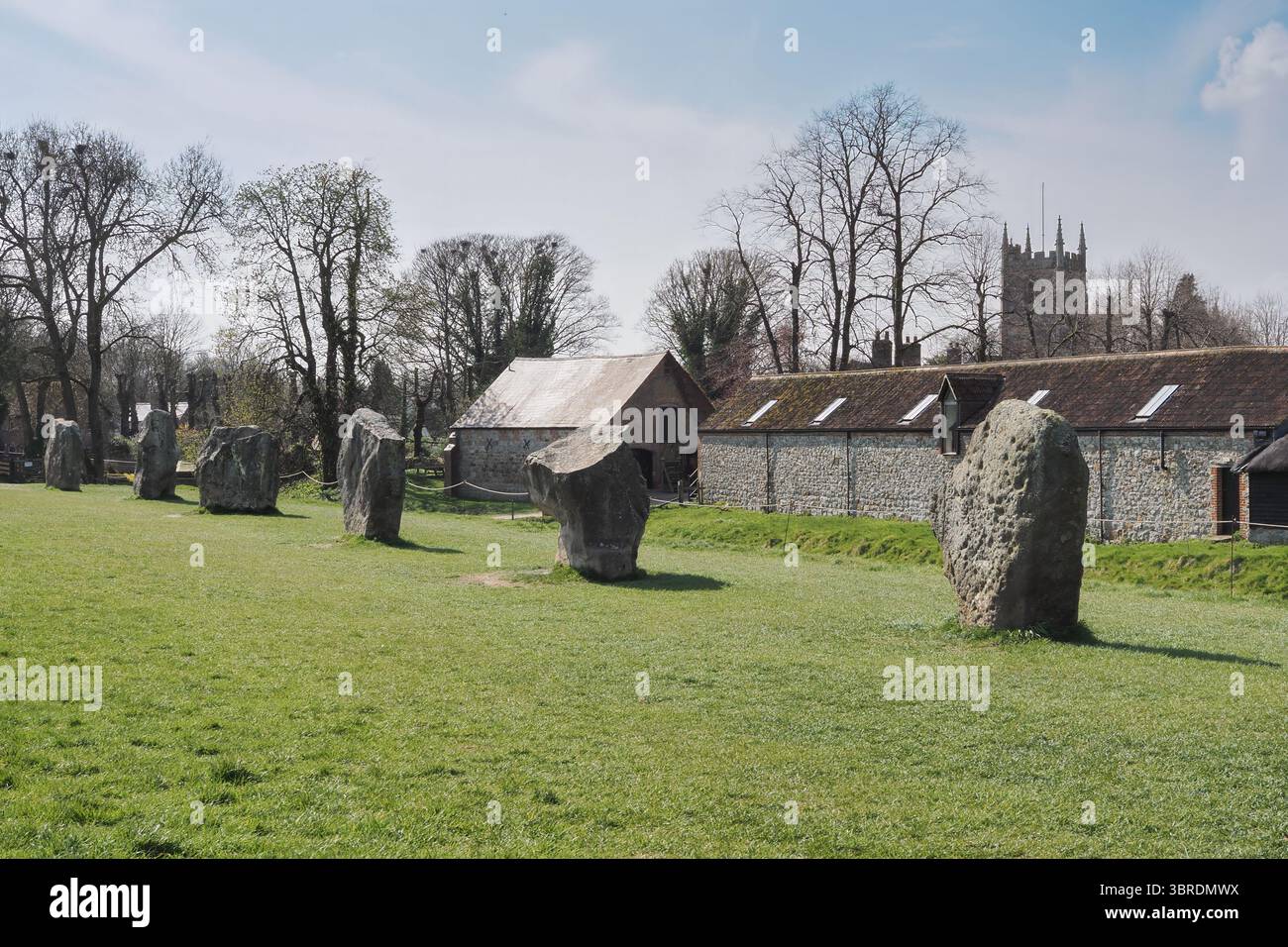 Neolithic standing stones and henge at Avebury, Wiltshire Stock Photo ...