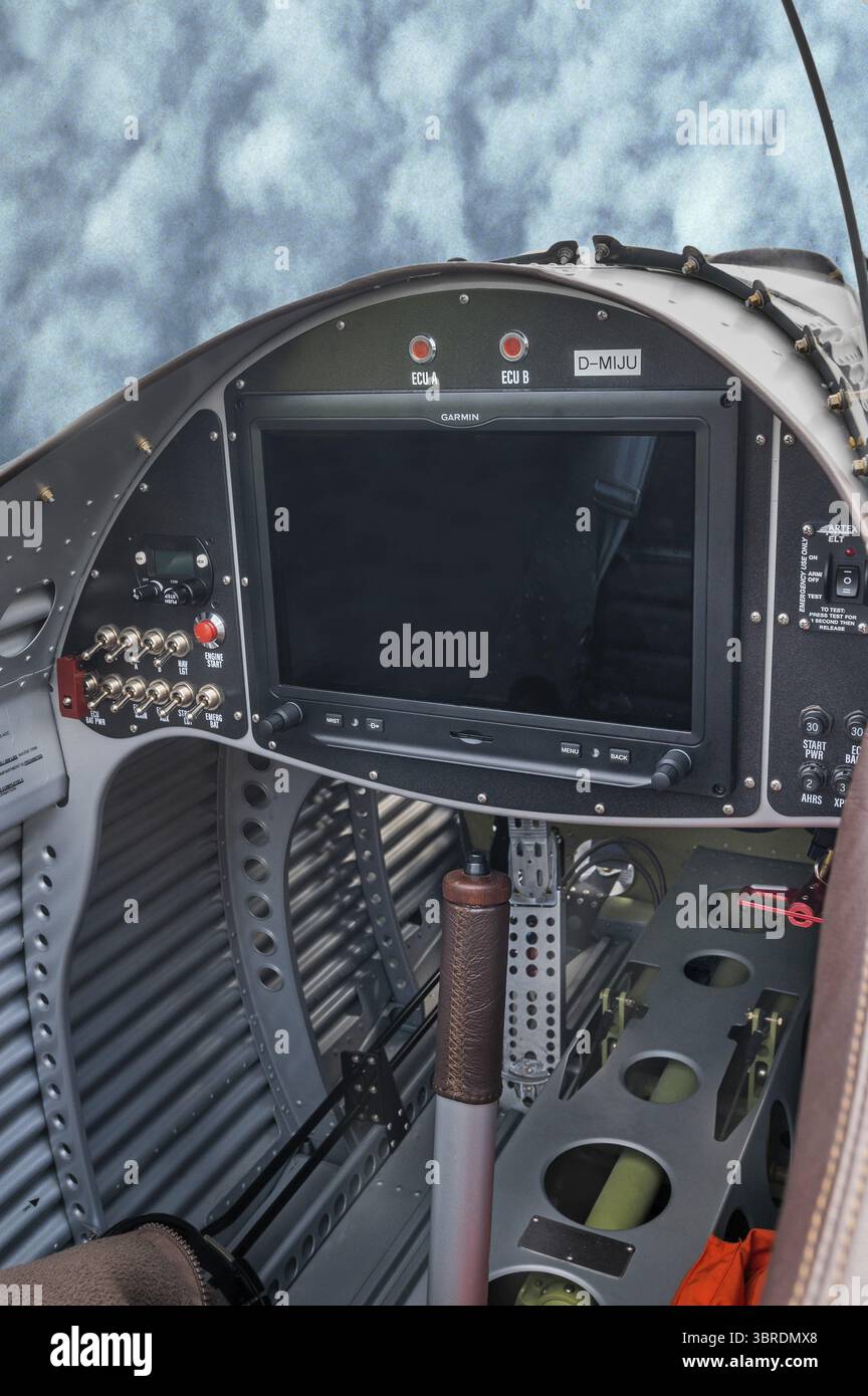 Cockpit of the Junkers A 50 Junior Replica, replica, at the airfield ...