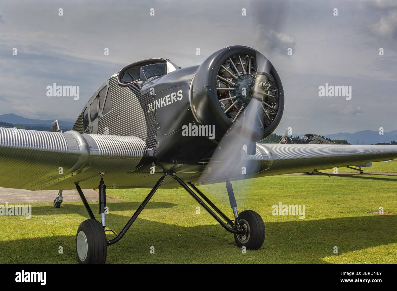Two Junkers F 13 replicas take off at the airfield festival in Durach ...