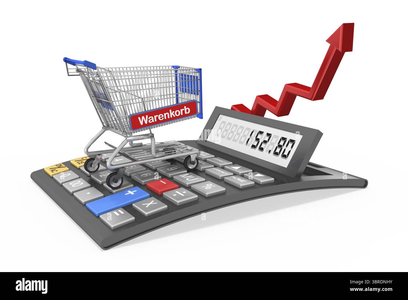 Shopping cart, shopping basket, calculator, online shop, 3d, shopping, order, trade, retail ...