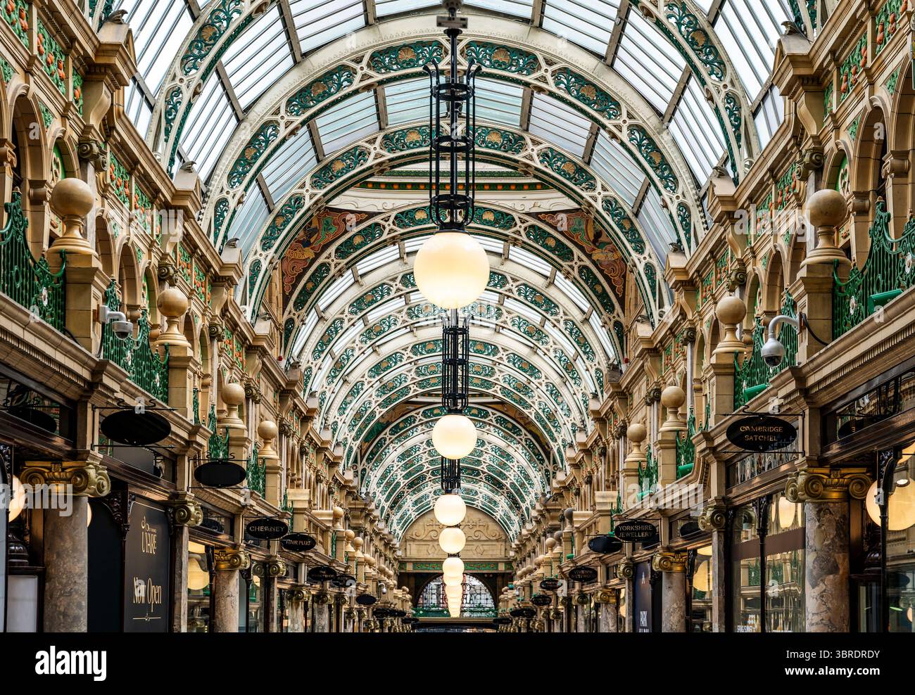 Interior view of County Arcade, a richly decorated Victorian shopping ...