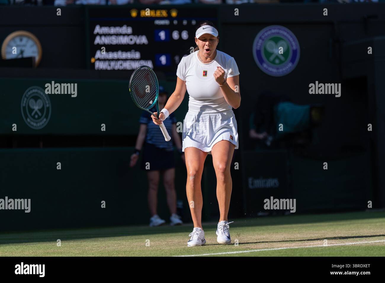 LONDON, ENGLAND - JULY 8: Amanda Anisimova of The USA during Wimbledon ...