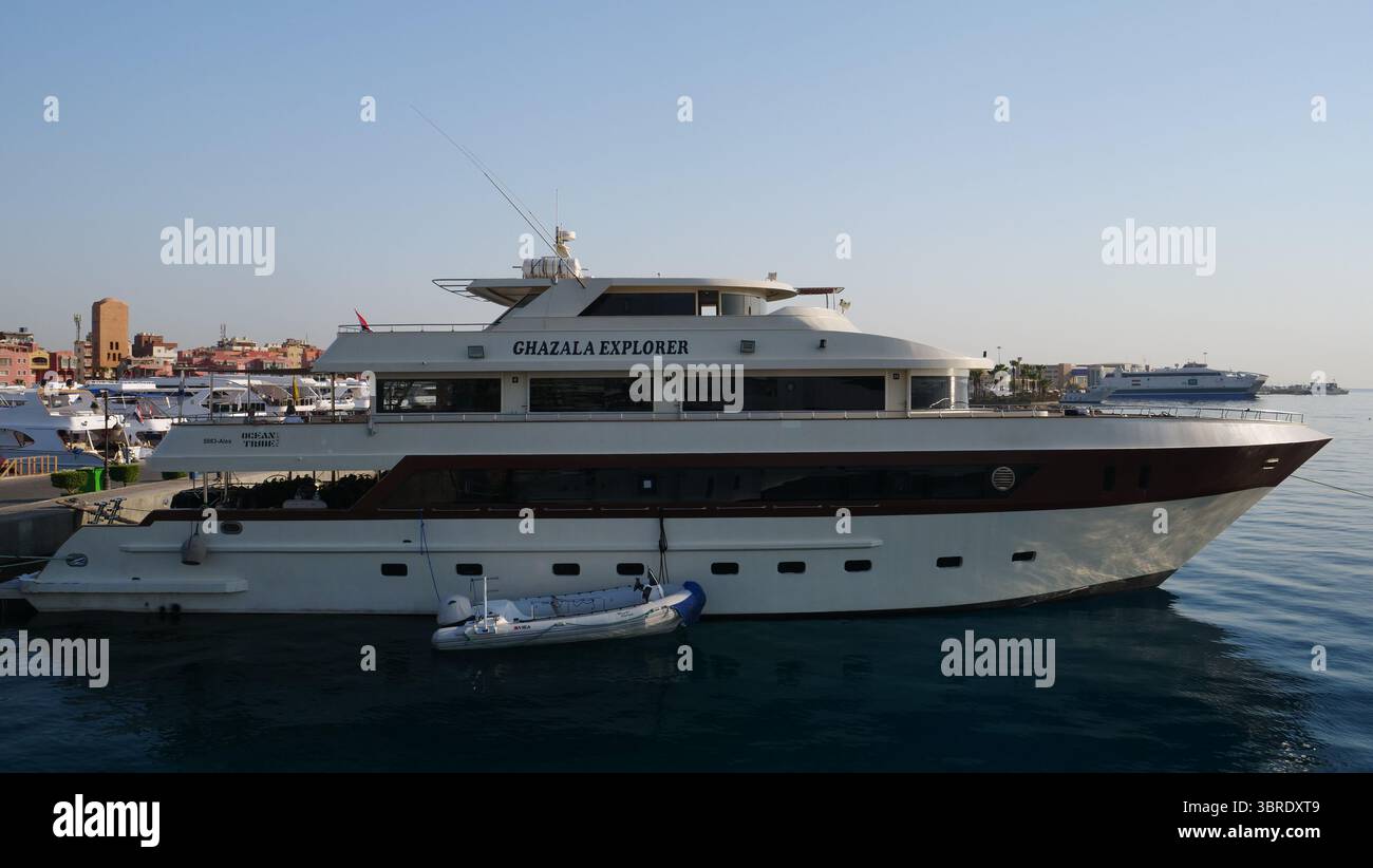 Scuba dive boat Ghazala Explorer in Hurghada Marina Stock Photo - Alamy