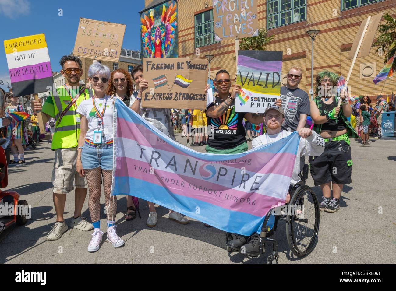 Southend on Sea, UK. 12th July, 2025. Members of the Transpire ...