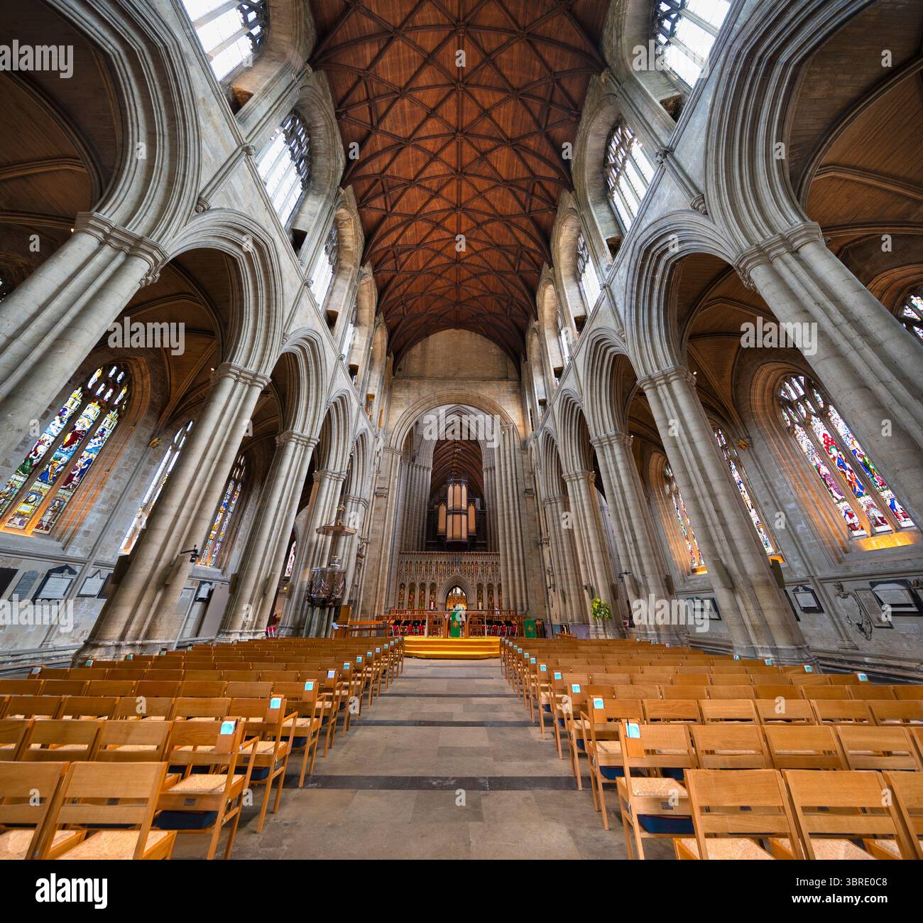 The magnificent interior of Ripon Cathedral in Yorkshire, England. The ...
