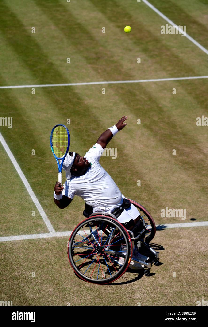 Donald Ramphadi during the Quad Wheelchair Doubles Final against Guy ...