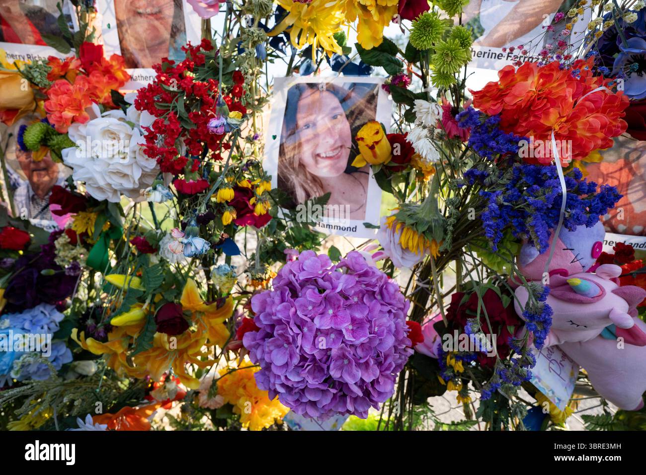 Kerrville, Texas, USA. 11th July, 2025. Photographs of the dead and missing from last weekends ...