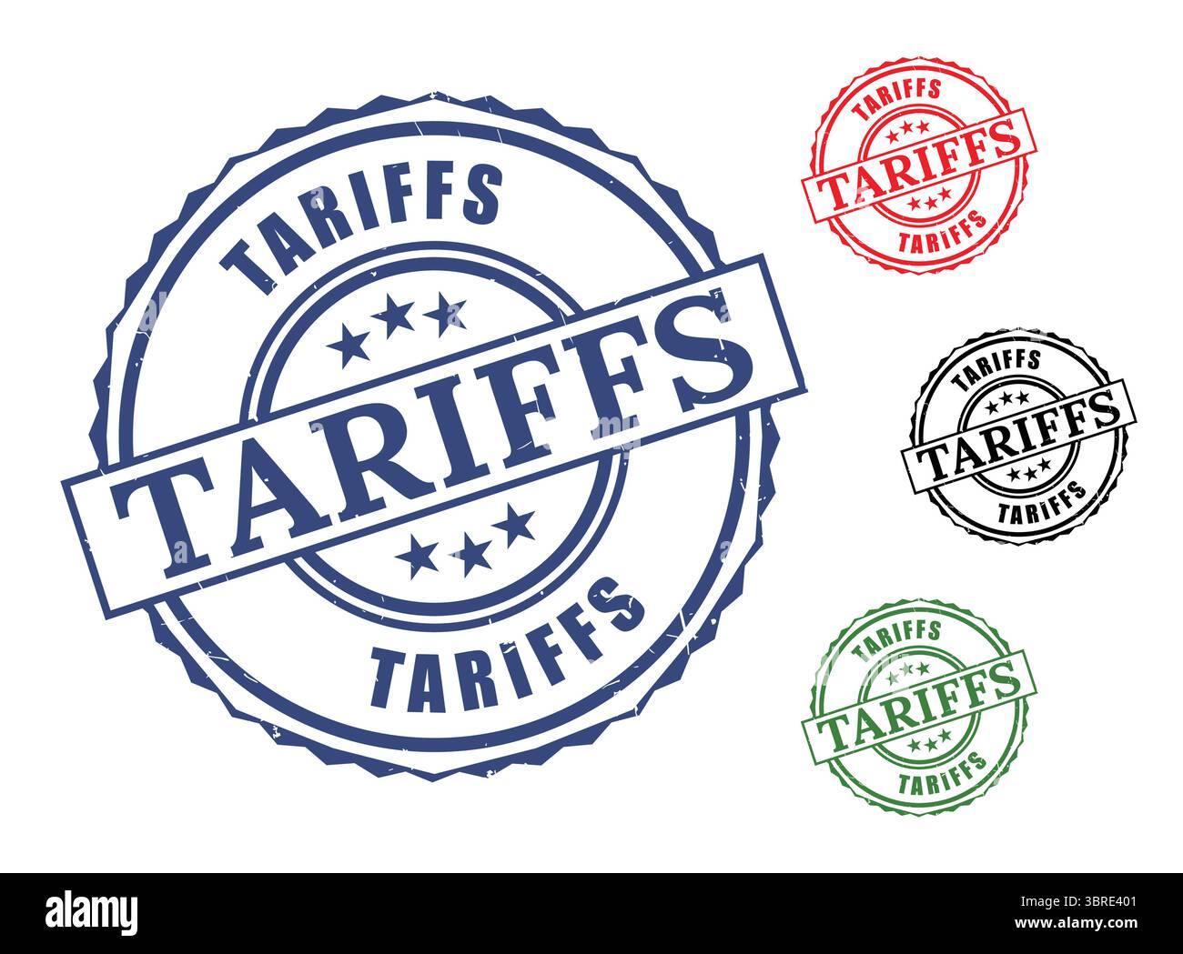 A Import Fee Grunge Stamp Set, Customs Tariff Vector Label Collection ...