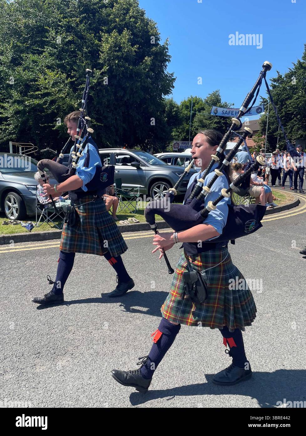 People taking part in the Twelfth of July celebrations in Lisburn, Co ...