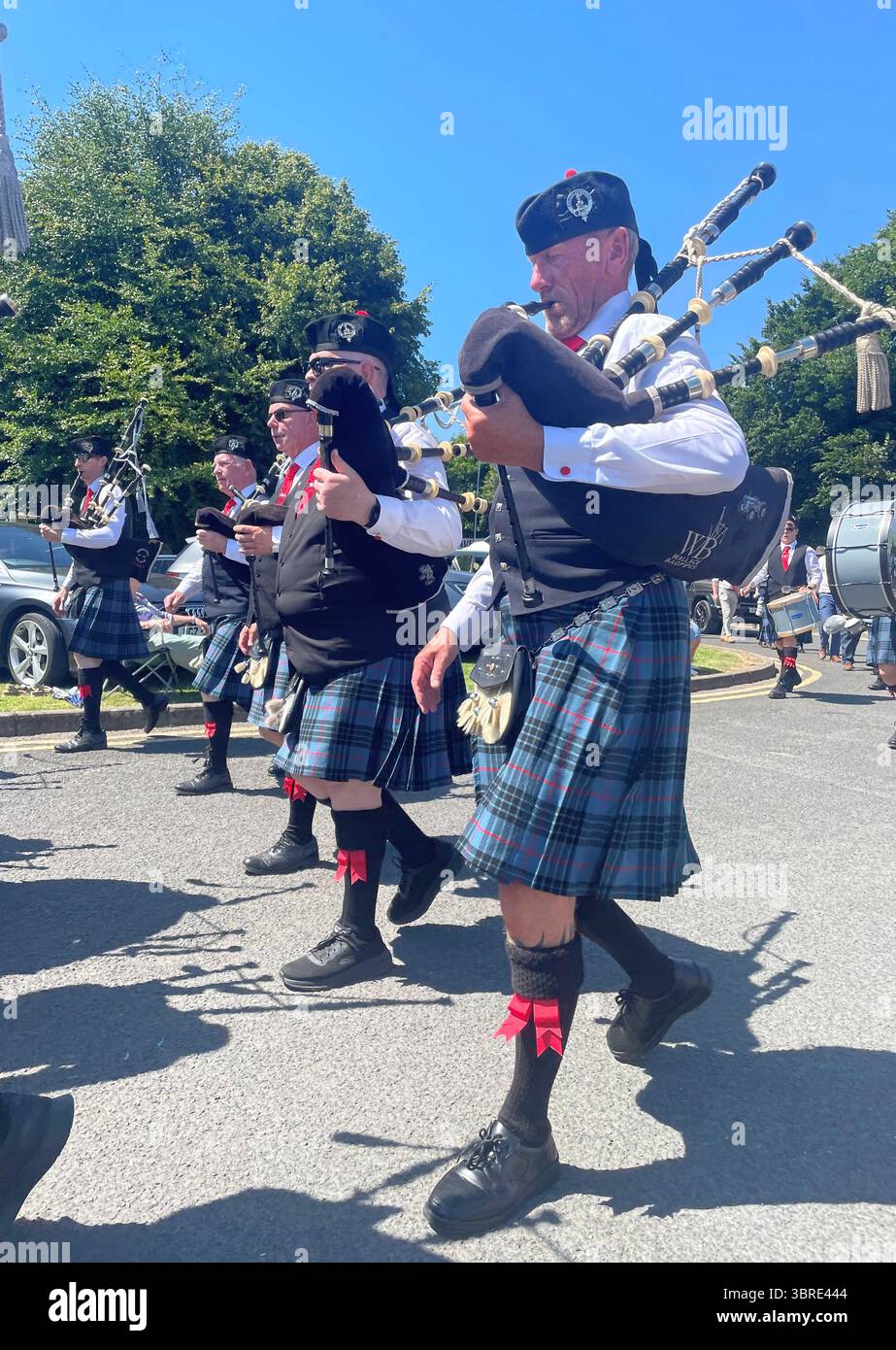 People taking part in the Twelfth of July celebrations in Lisburn, Co ...
