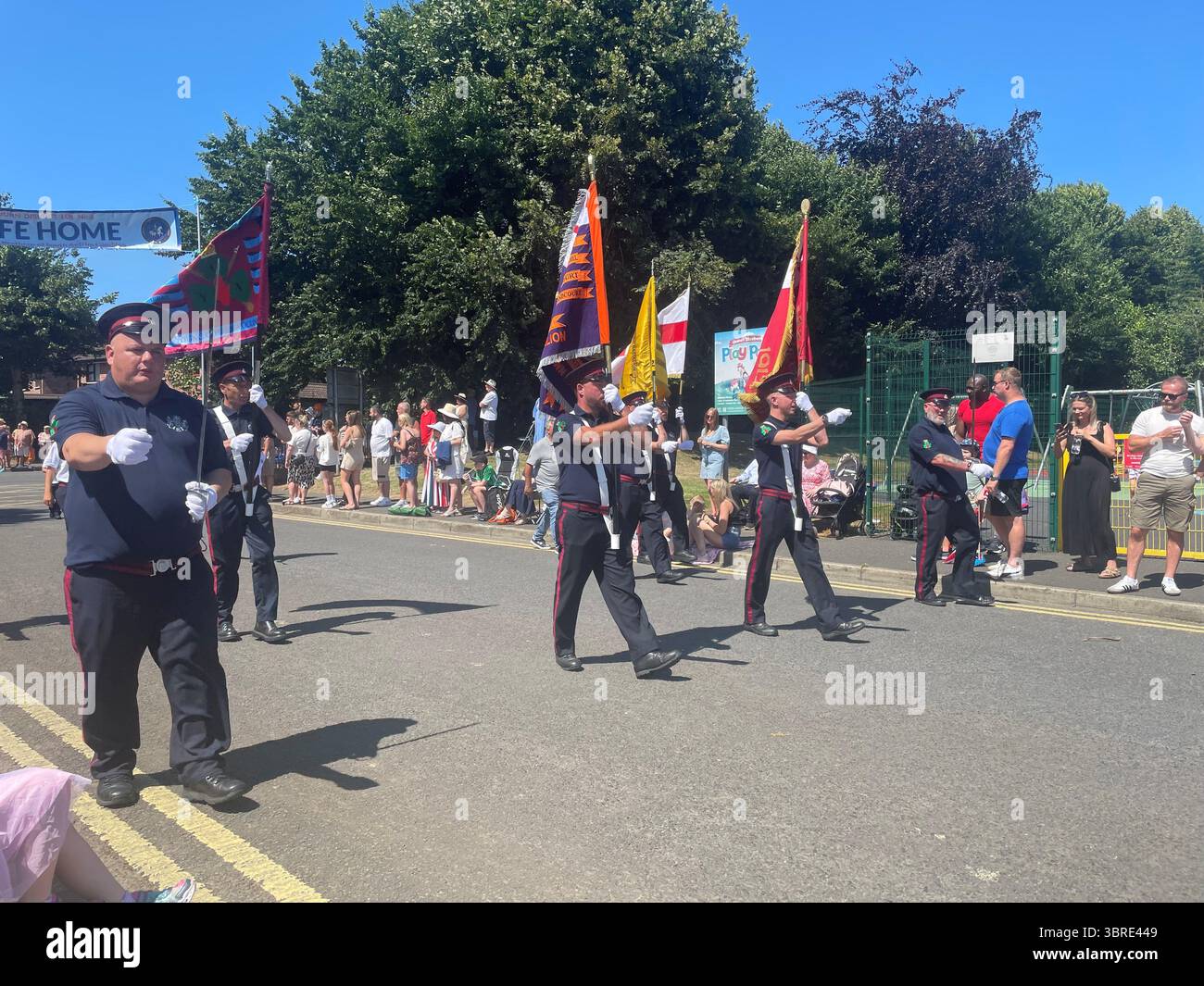 People taking part in the Twelfth of July celebrations in Lisburn, Co ...