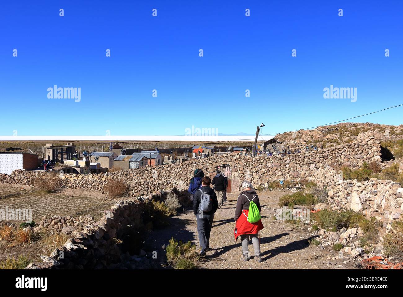 Tahua, Uyuni in Bolivia - May 27 2025: people walking trough the ...