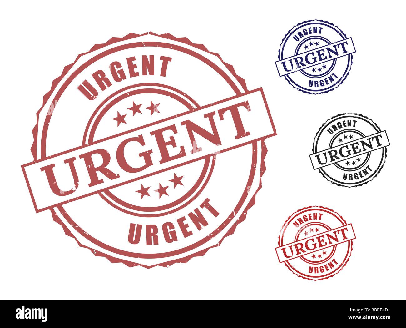 A High Priority Rubber Stamps, Urgent Message Vector Label Set Stock ...