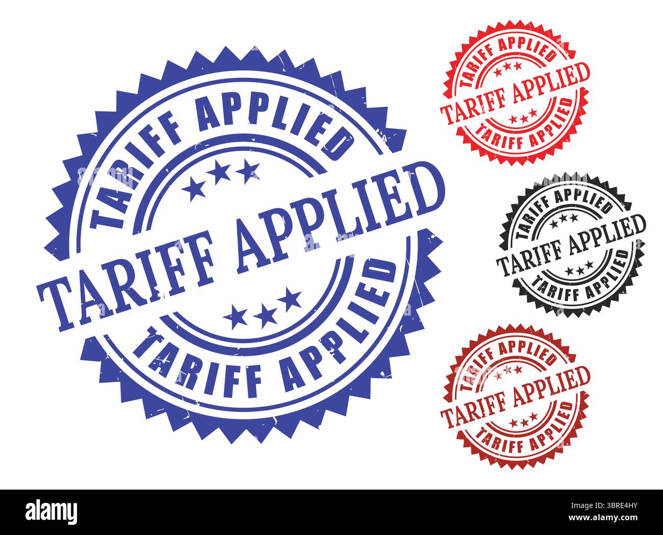 A Applied Tax Grunge Stamps, Customs and Tariff Vector Label Pack Stock ...