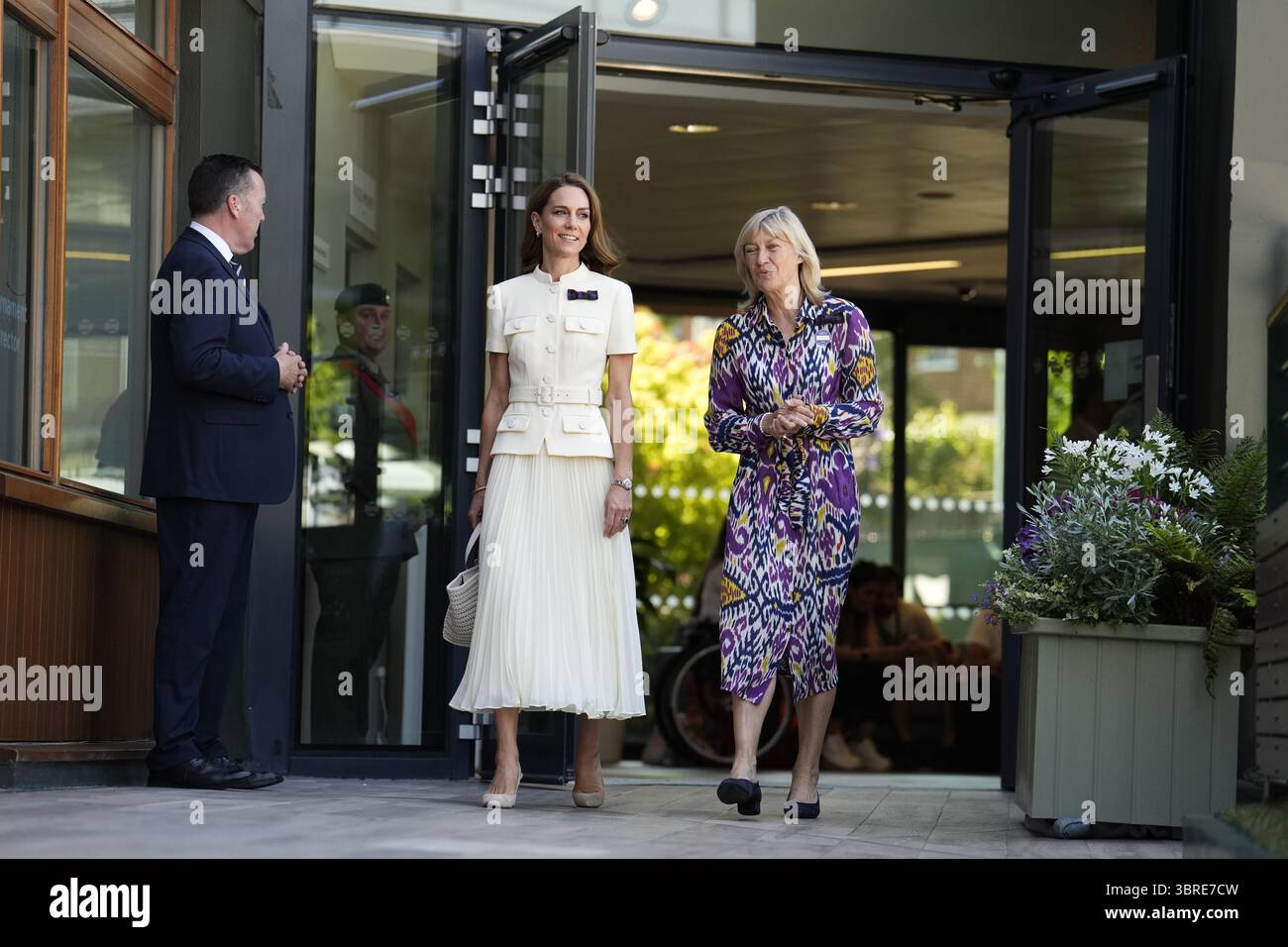 The Princess of Wales with AELTC chair Debbie Jevans as she arrives to ...