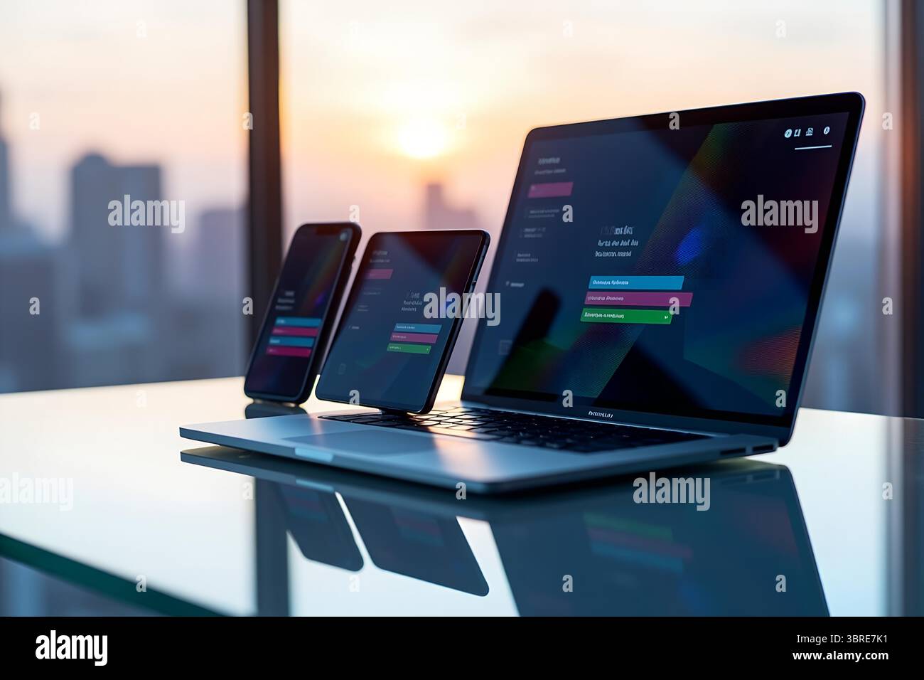 Displaying three connected device hi-res stock photography and images ...