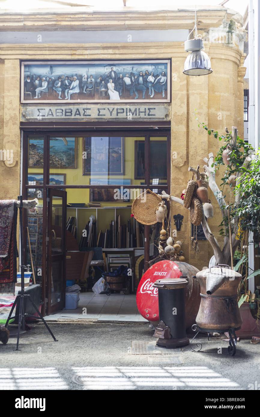Lefkosia, Cyprus - 25 June 2025: View of an eclectic shopfront bursting ...