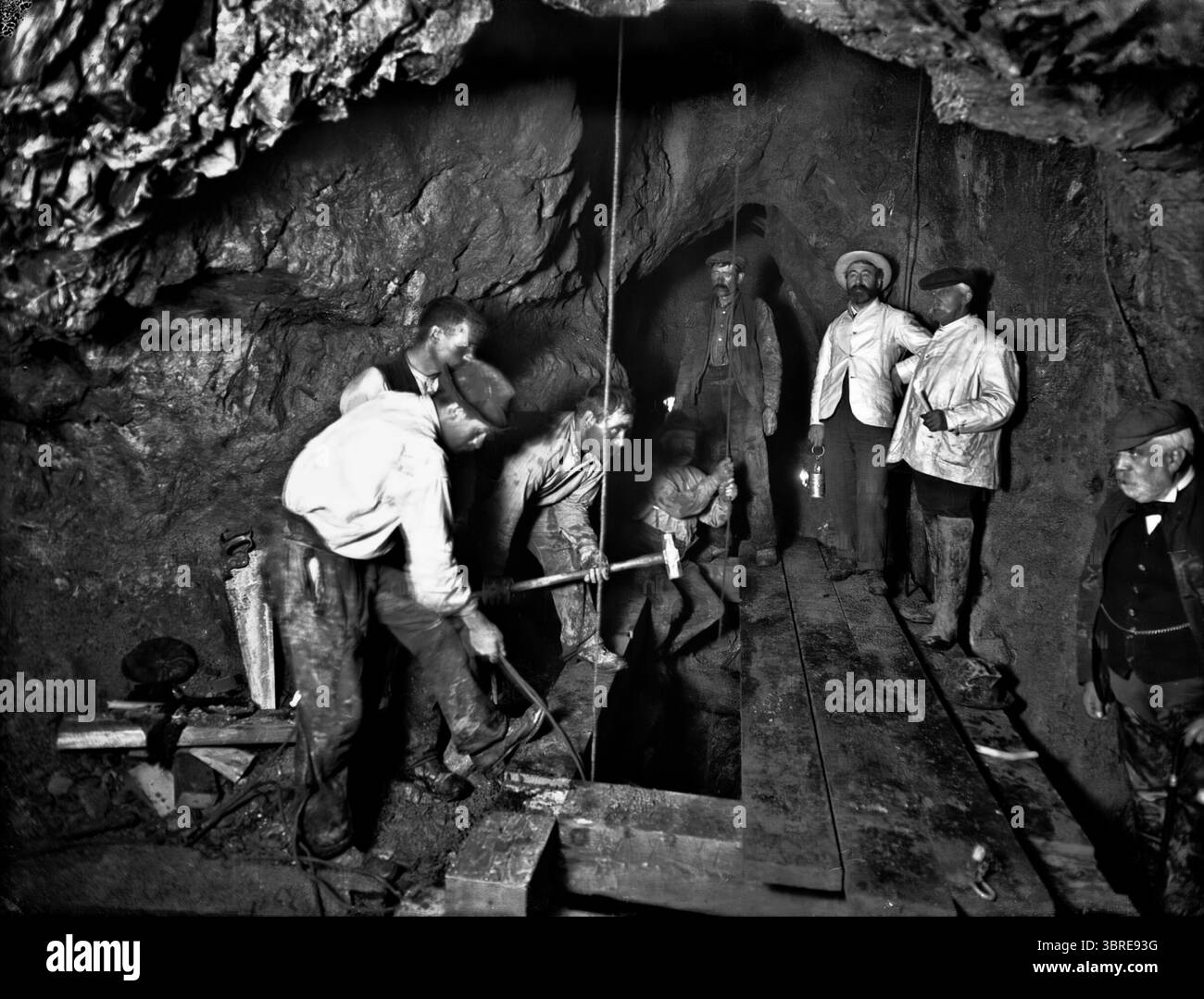 A 19th-century photograph of miners and managers (the clean ones) in ...