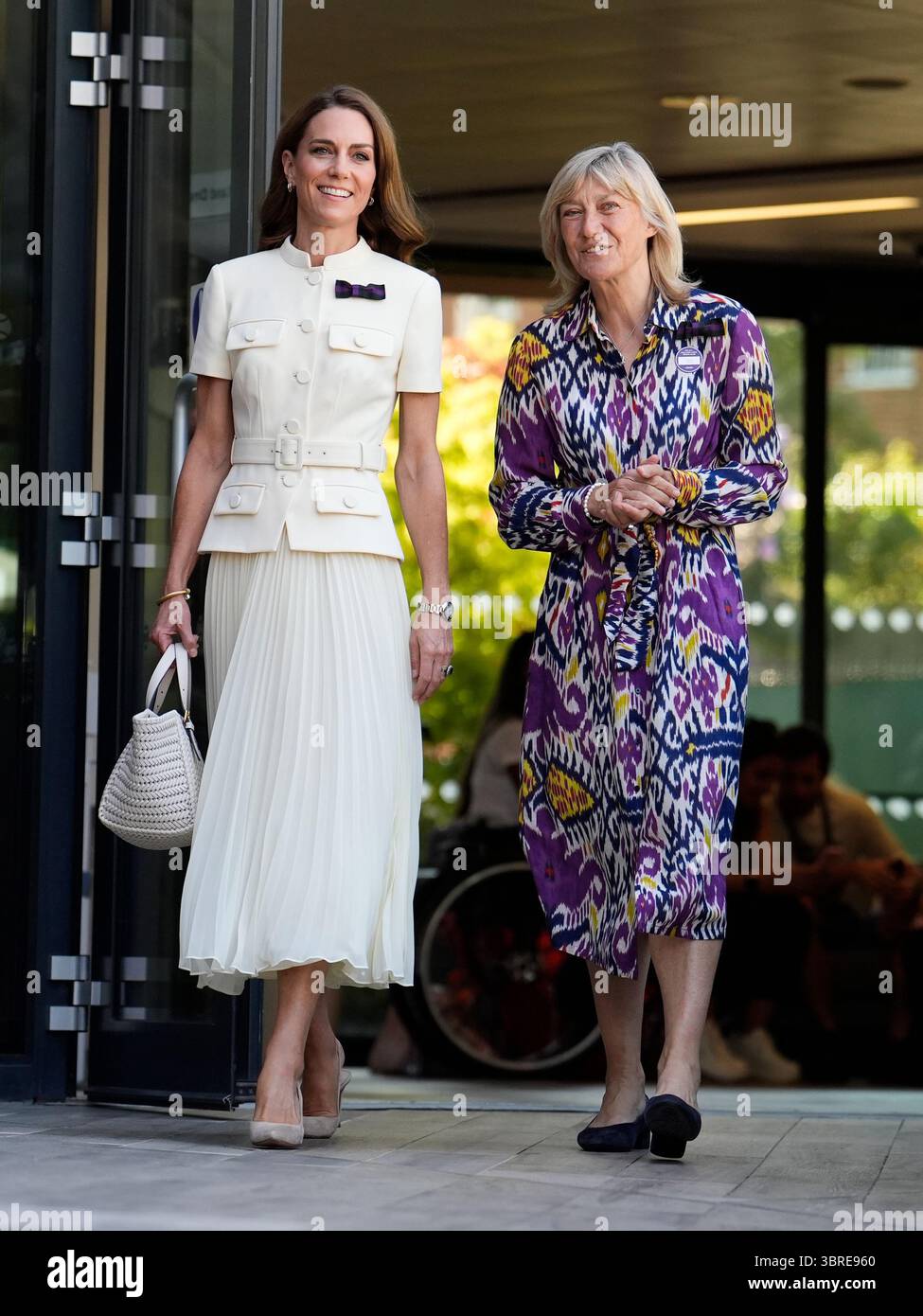 The Princess of Wales with AELTC chair Debbie Jevans as she arrives to attend the Ladies ...