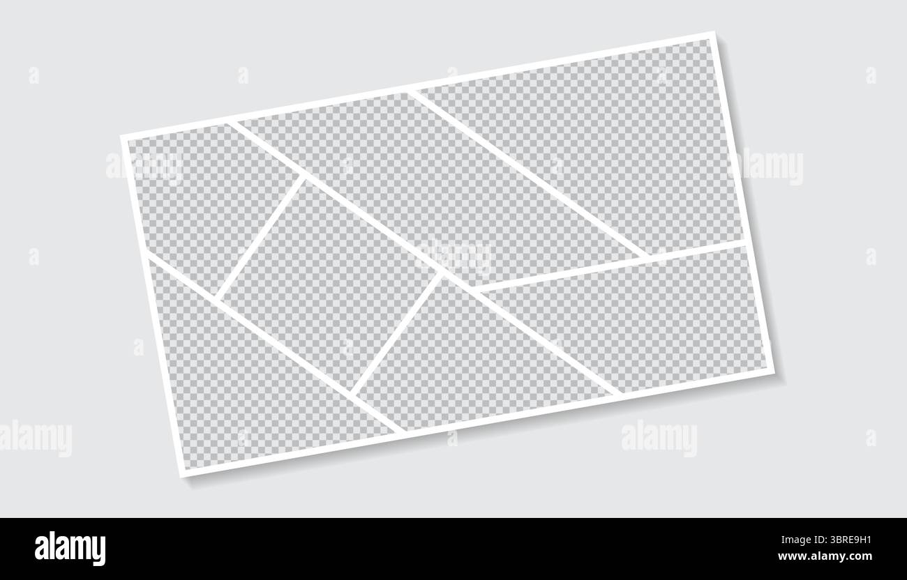 Photo Collage Hexagon Frame Effect Mockup. Template for branding ...