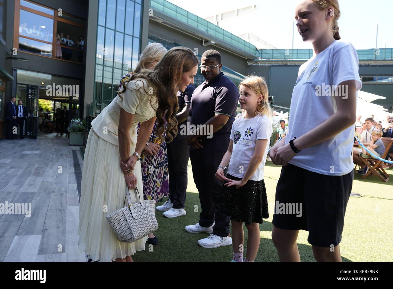 The Princess of Wales meeting Lydia Lowe, eight, from the Dan Maskell ...