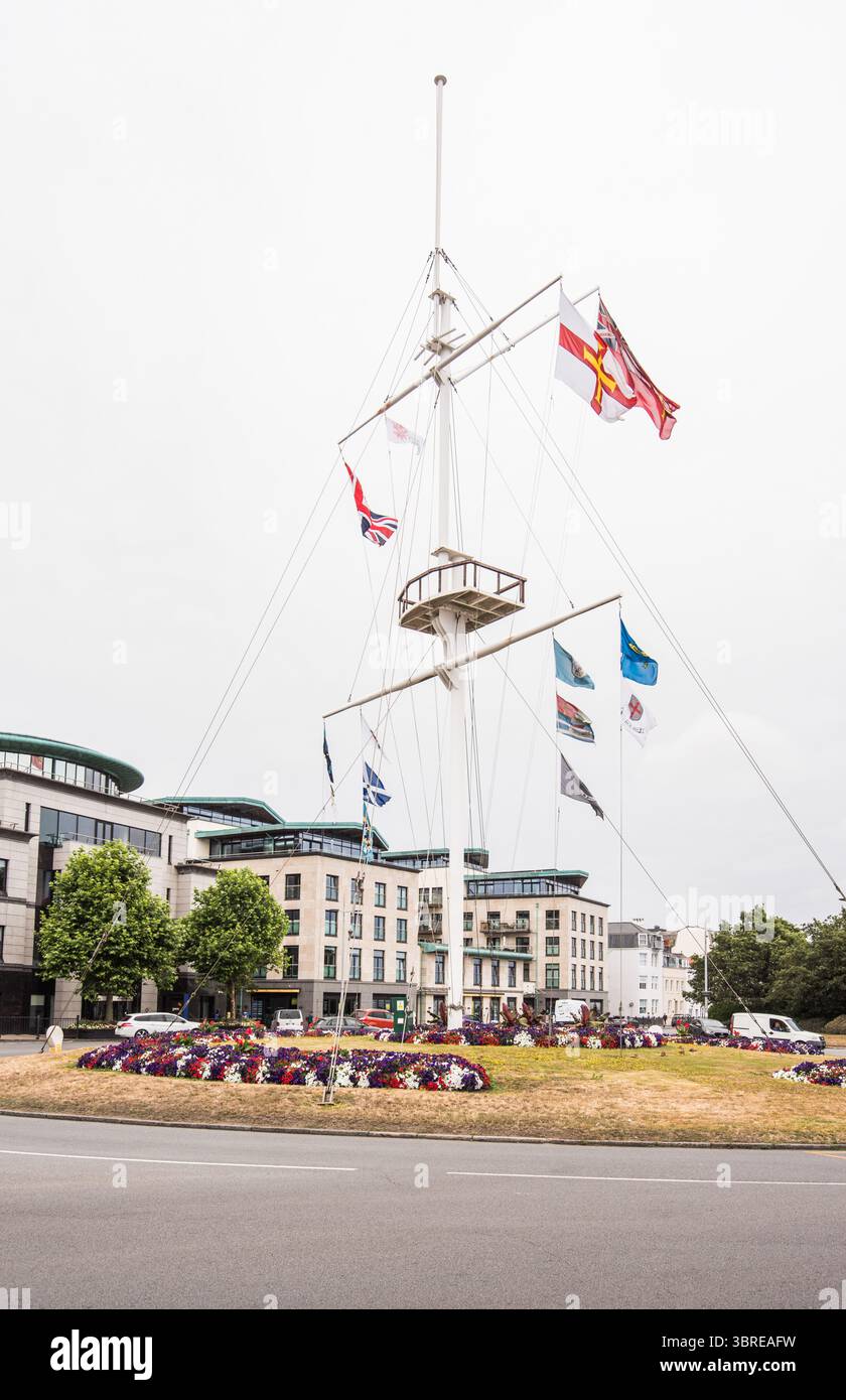 A 32m memorial mast at Weighbridge roundabout,North Esplanade Guernsey ...