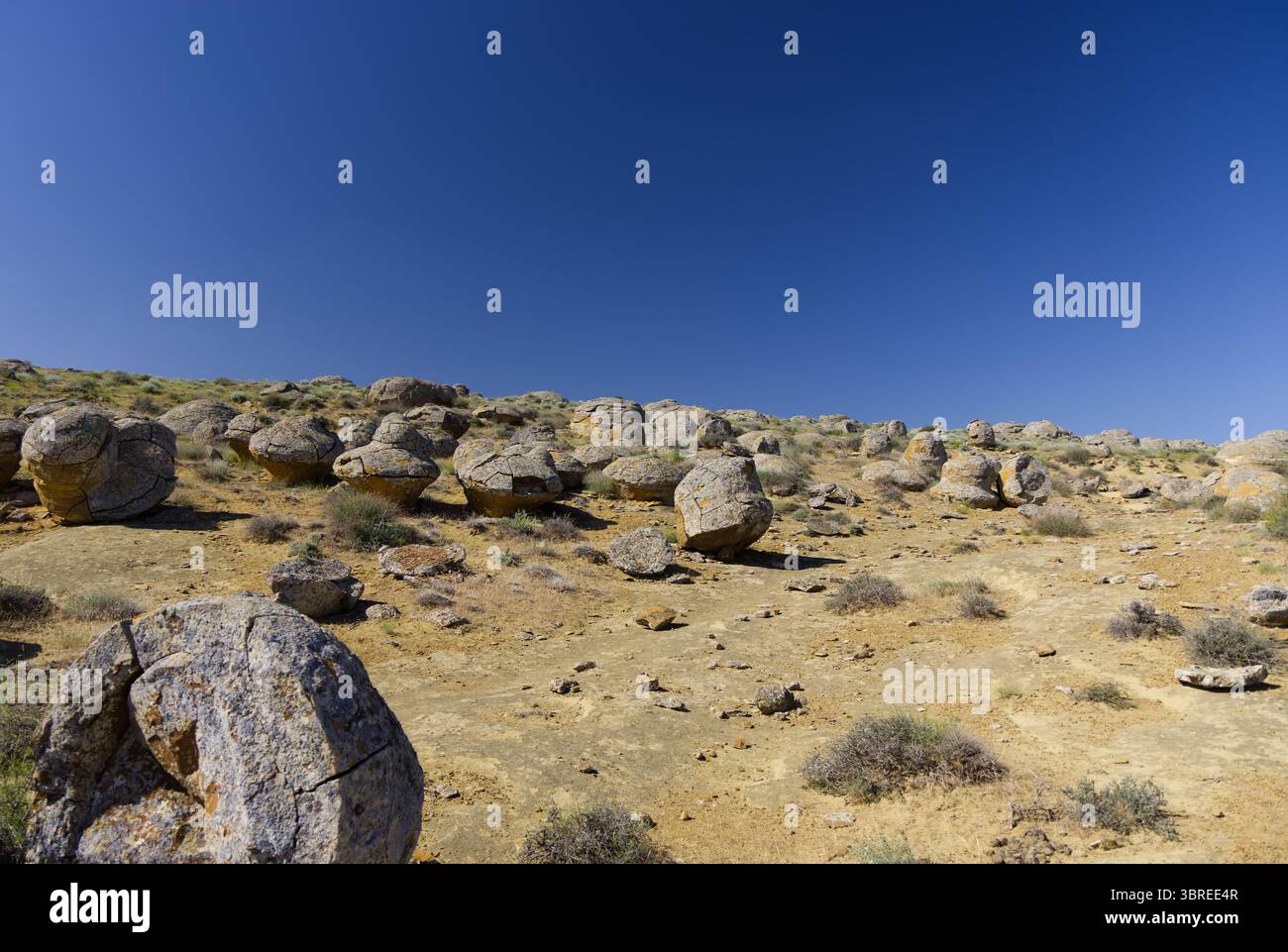 The Valley of the Spheres of Torysh, Mangystau Stock Photo - Alamy