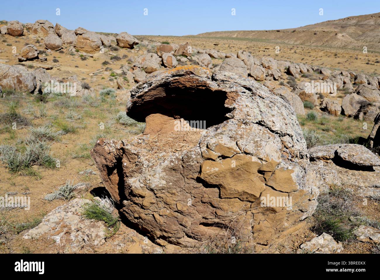 The Valley of the Spheres of Torysh, Mangystau Stock Photo - Alamy