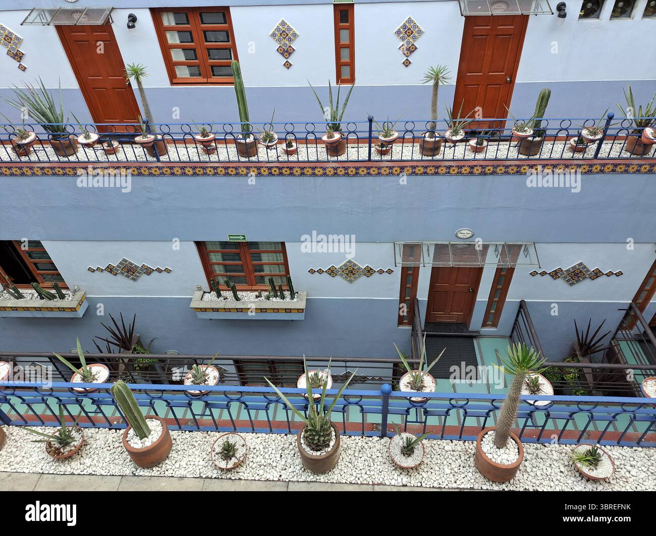 Mexico City, Mexico - Apr 23, 2023: The blue interior of Hotel Parque ...