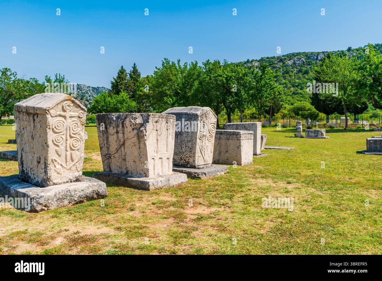 Tombstones (known as stecci) in Radimlja necropolis - a medieval ...