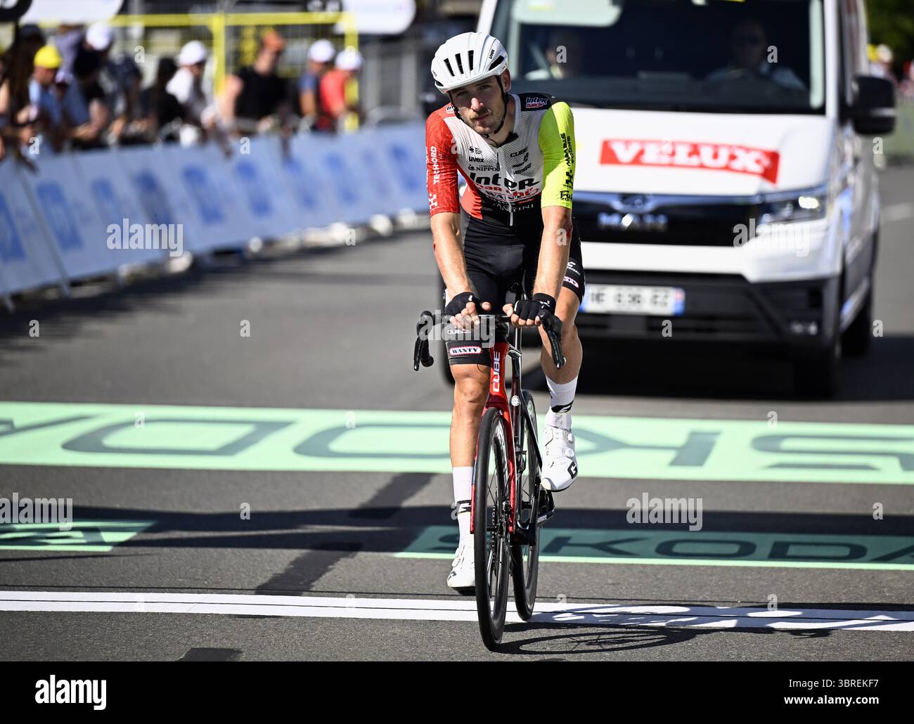 Laval, France. 12th July, 2025. German Jonas Rutsch of Intermarche ...