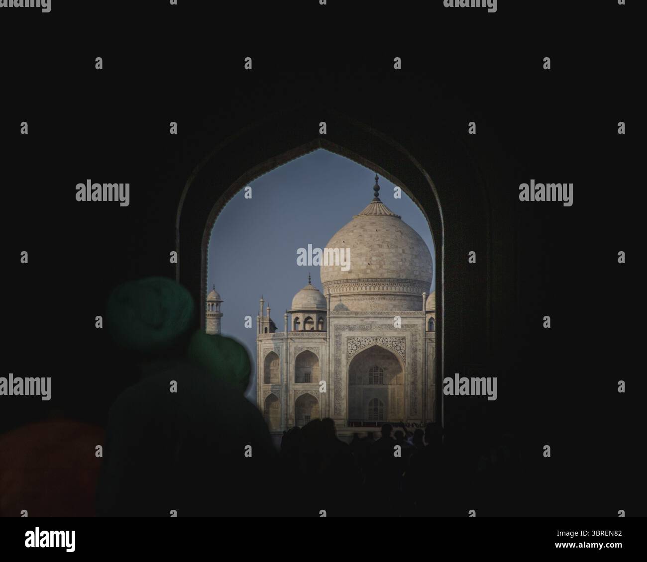 View of the Taj Mahal's ivory-white marble and intricate carvings ...