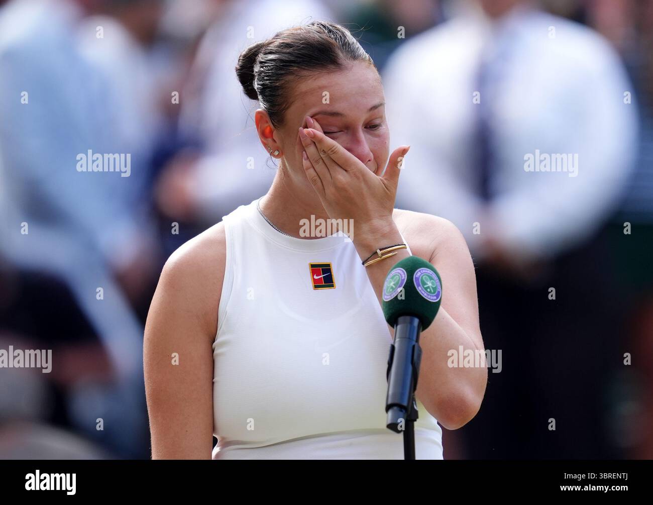 Amanda Anisimova following her defeat to Iga Swiatek in the Ladies ...