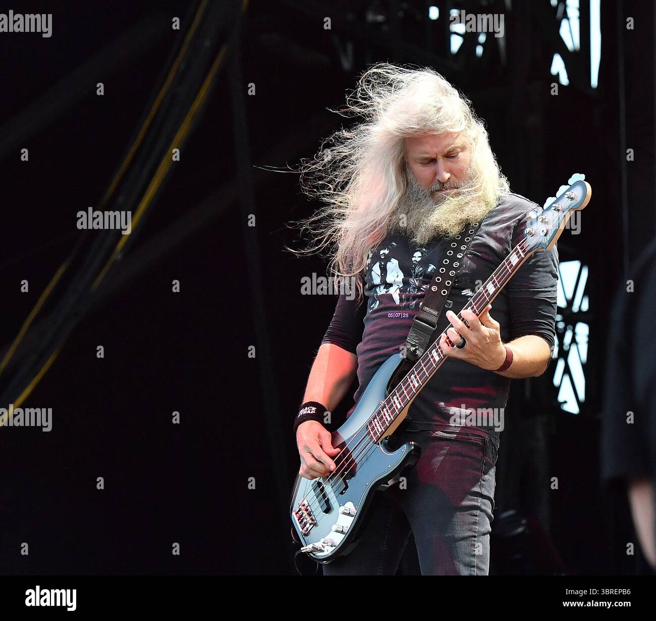 Quebec City, Canada. 11th July, 2025. Troy Sanders of Mastodon performs ...