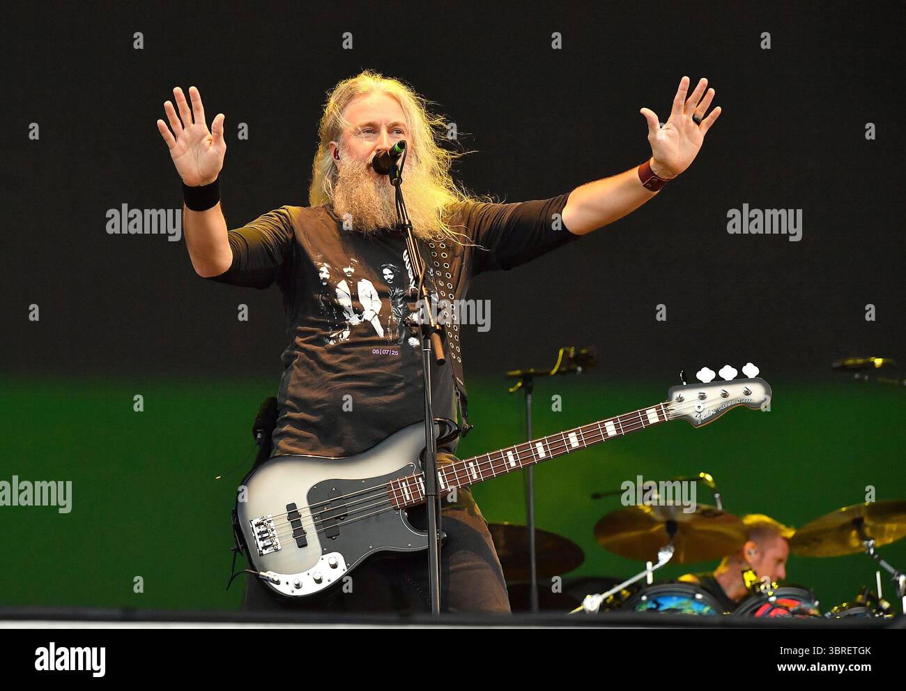 Quebec City, Canada. 11th July, 2025. Troy Sanders of Mastodon performs ...