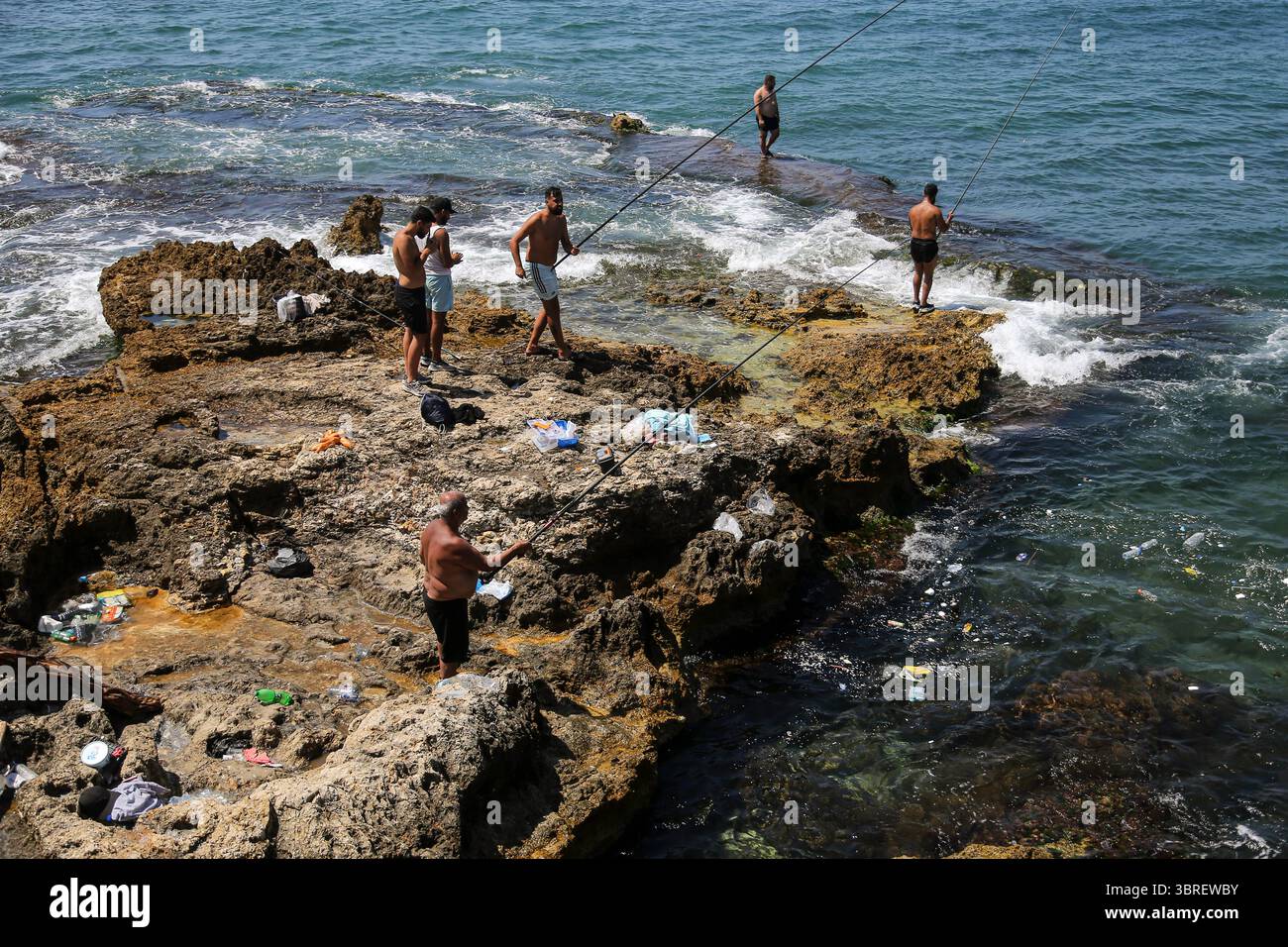 July 12, 2025, Beirut, Beirut, Lebanon: Lebanese beach goers enjoy ...