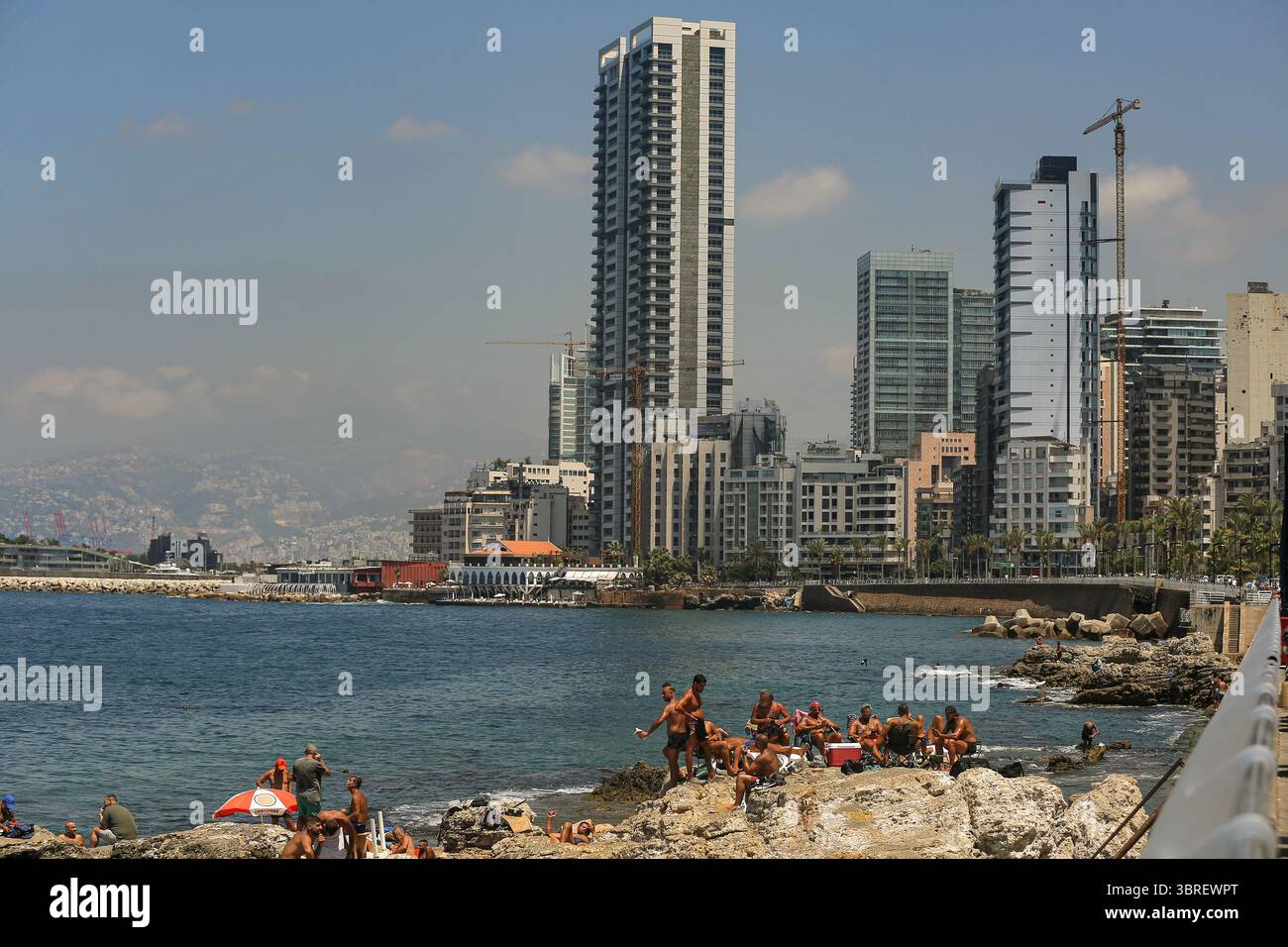 July 12, 2025, Beirut, Beirut, Lebanon: Lebanese beach goers enjoy ...
