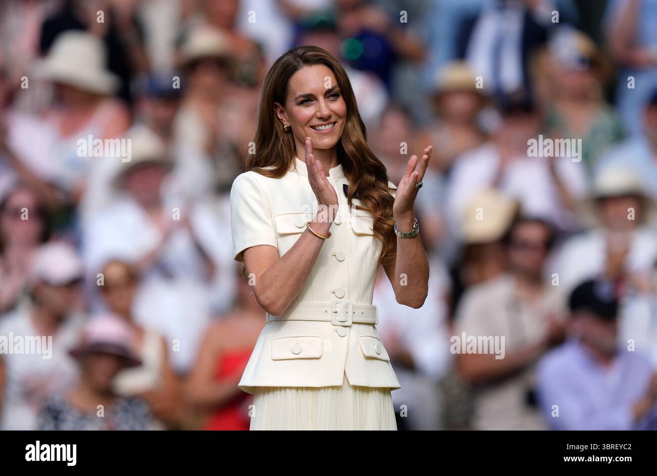 The Princess of Wales on centre court following the Ladies' Singles ...