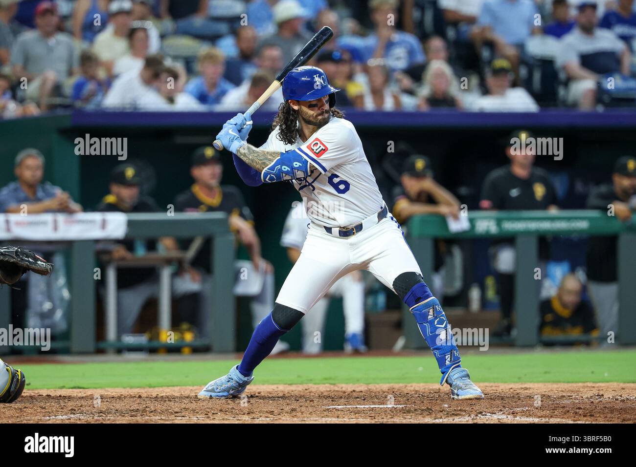 July 9, 2025: Kansas City Royals second baseman Jonathan India (6) bats ...