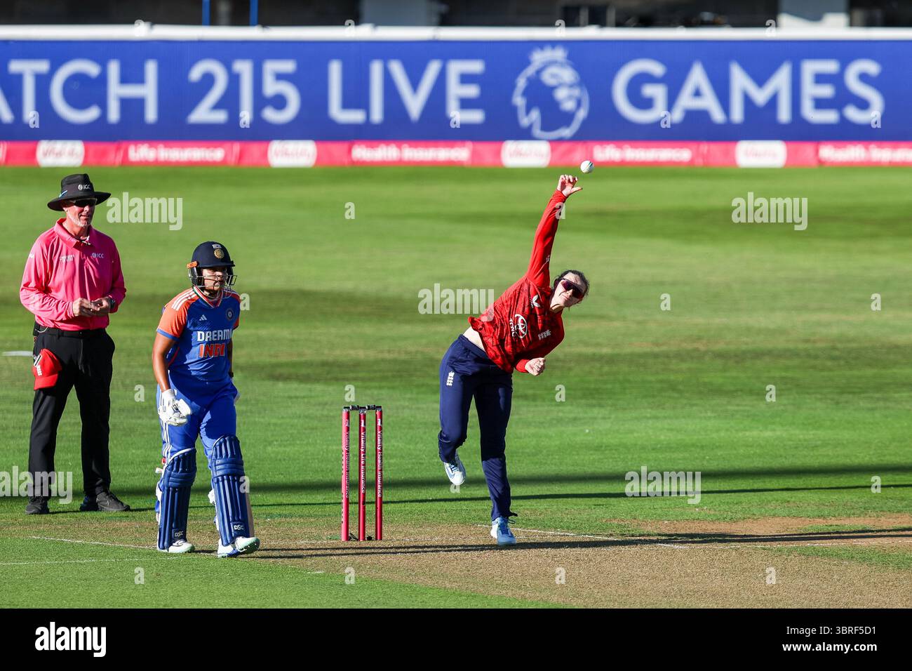 #24, Charlie Dean of England in action bowling during the Fifth ...