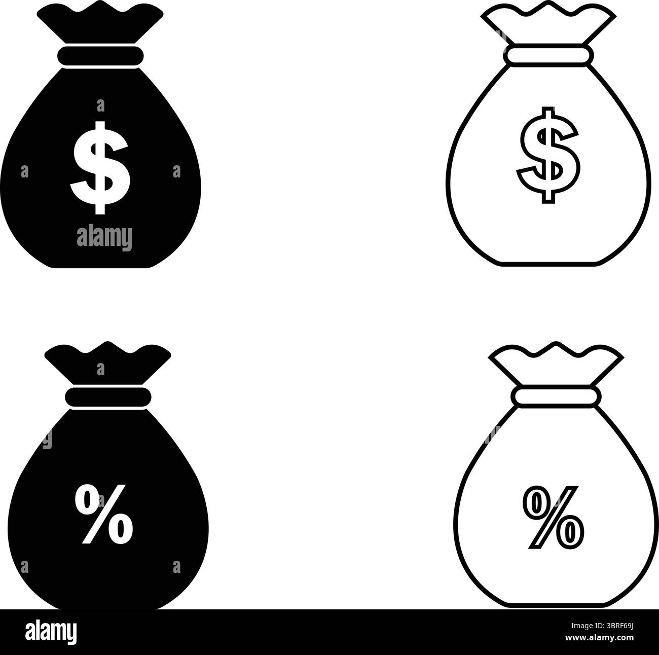 Money bag icons Stock Vector Image & Art - Alamy