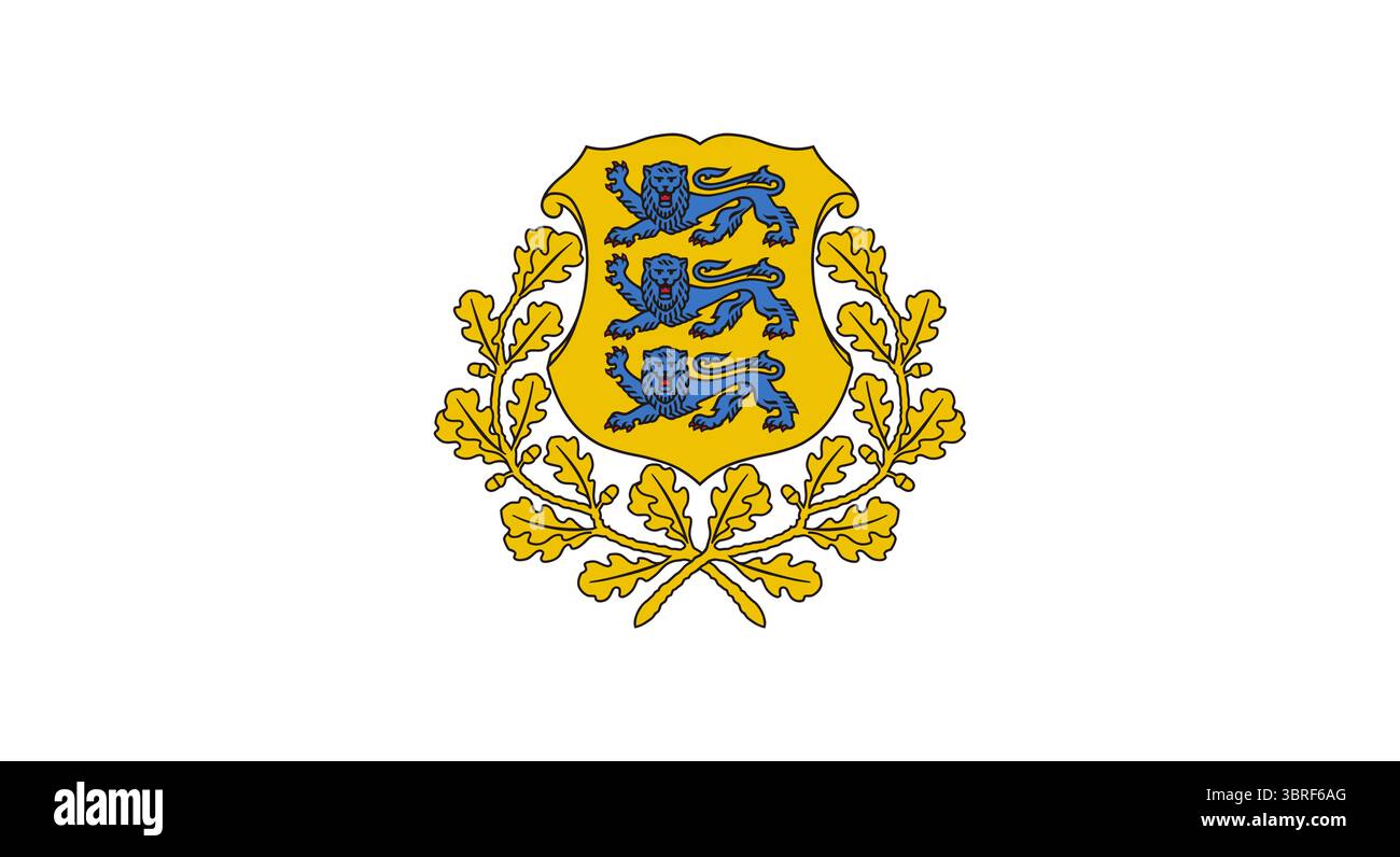 Flag of arms of Estonia – official national emblem flag featuring three ...