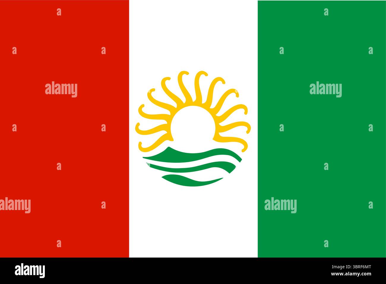 Flag of the Talysh National Movement – green, red, and white horizontal ...
