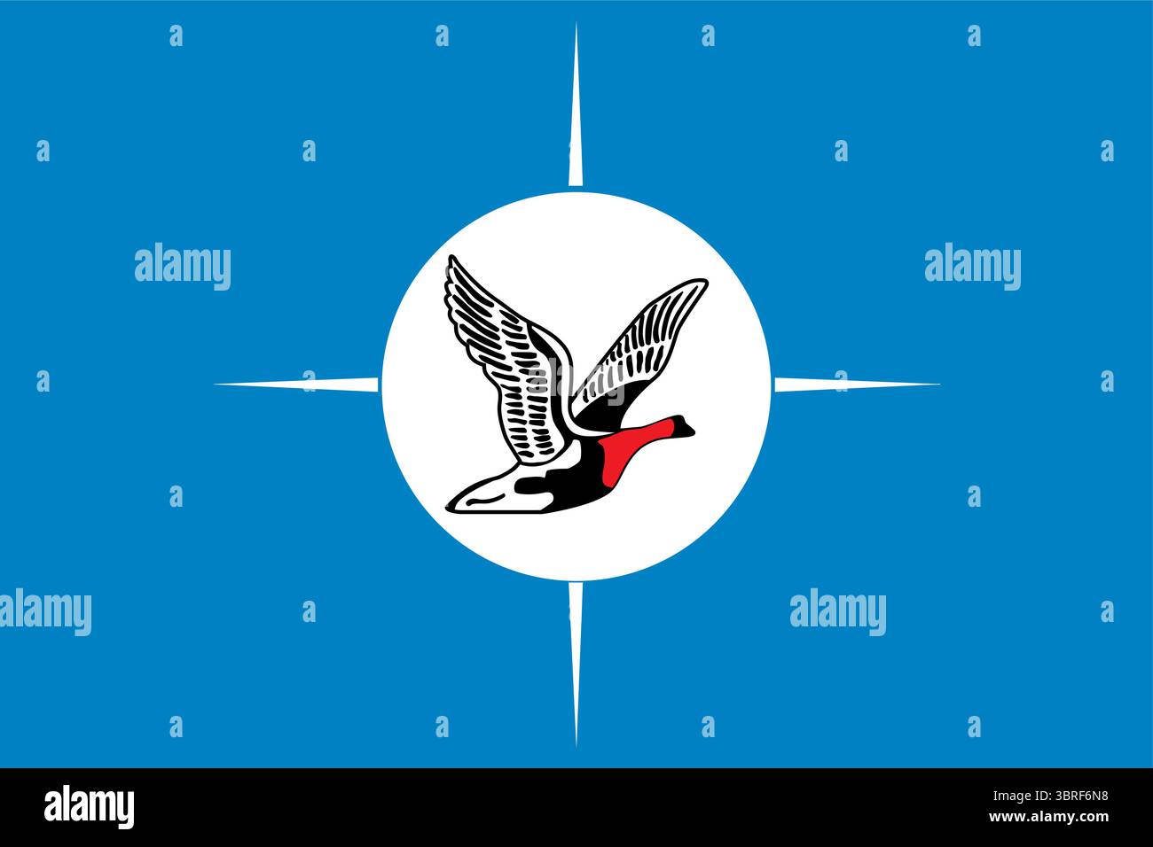 Flag of Taymyr Autonomous Okrug. High resolution close-up 3D ...