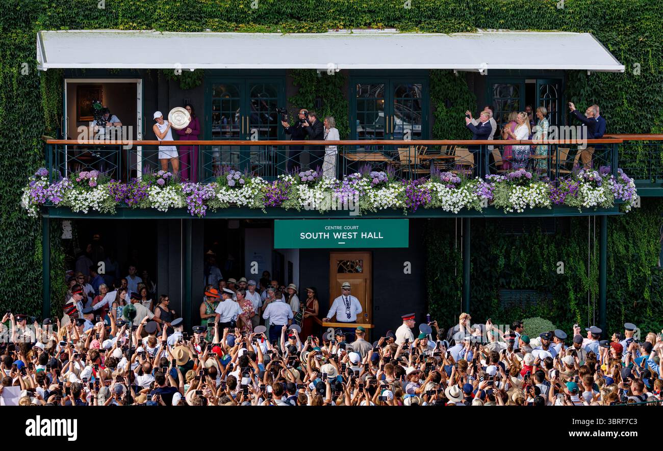 Wimbledon, England. 12 Jul 2025: Iga Swiatek (POL) appears on the ...