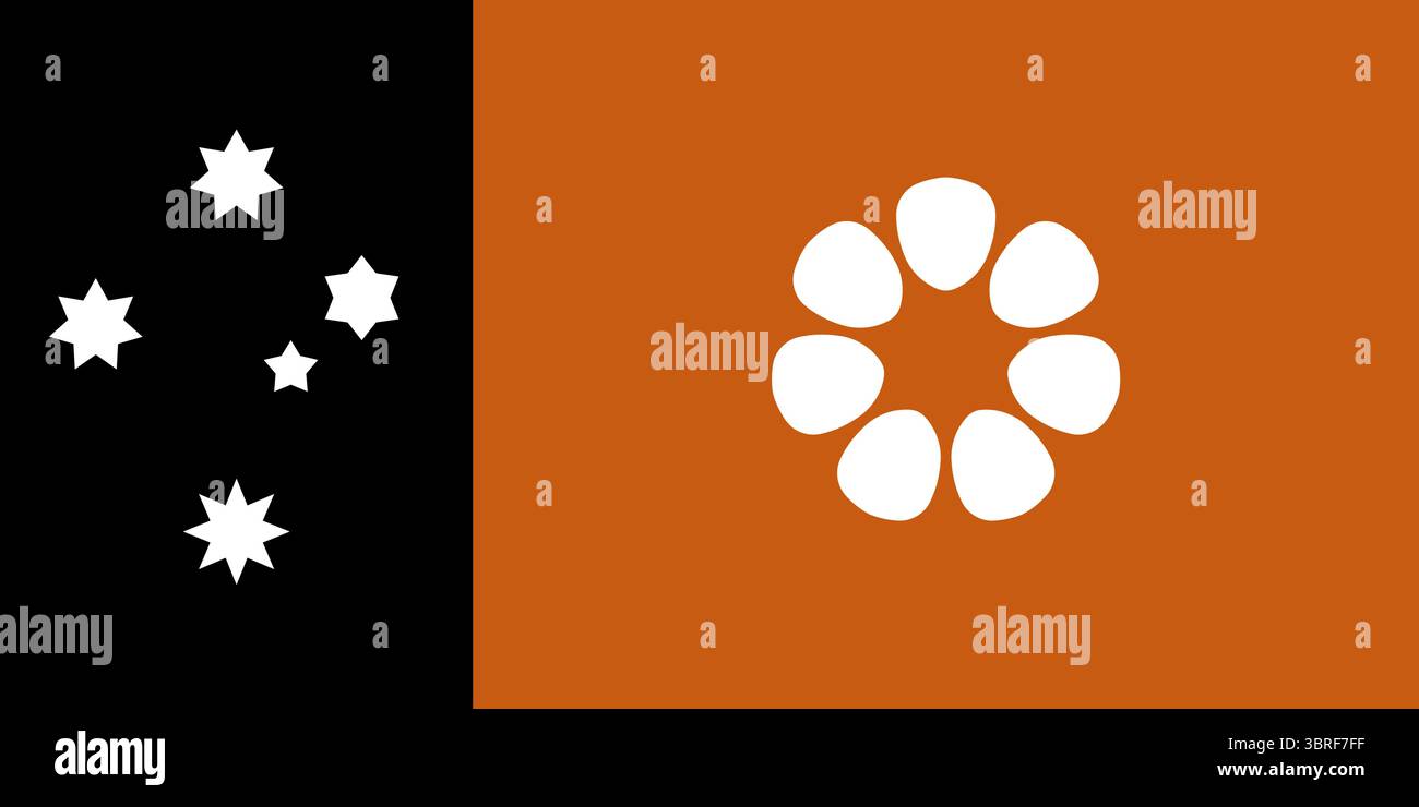 Flag of the Northern Territory, Australia – black, white and ochre with ...