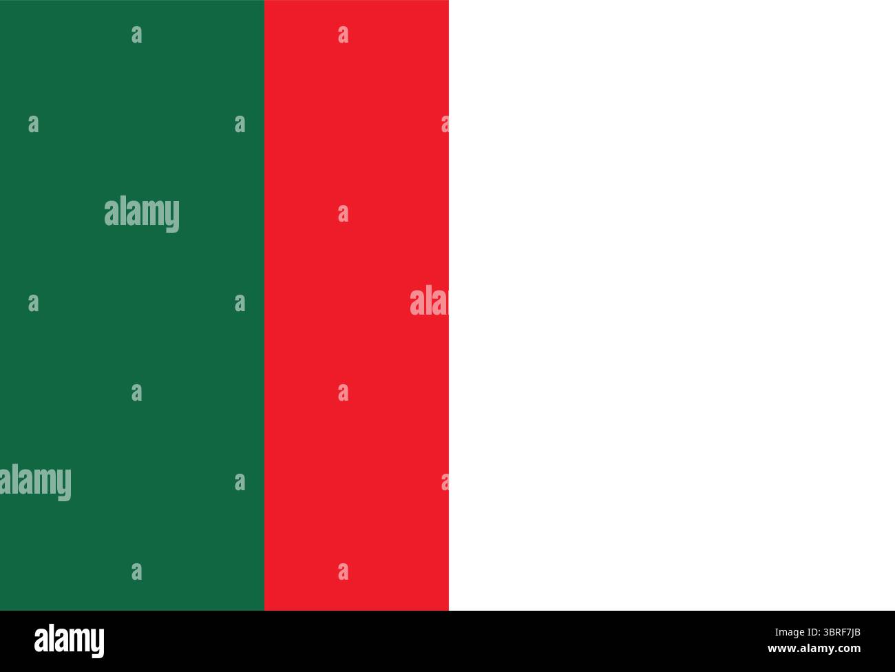 Flag of the Mohajir National Movement (MQM) – vertical stripes of red ...